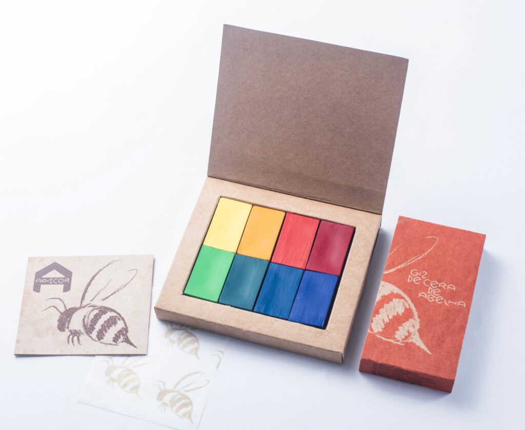 Apiscor Beeswax Crayons, Blocks 8 Waldorf mix - Aurifer